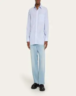 Bottega Veneta Tonal Stripe Pocket Sport Shirt