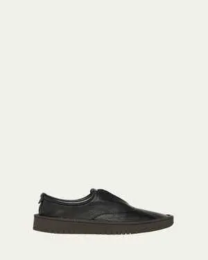 Giorgio Armani Deerskin Slip-on Sneakers - Black