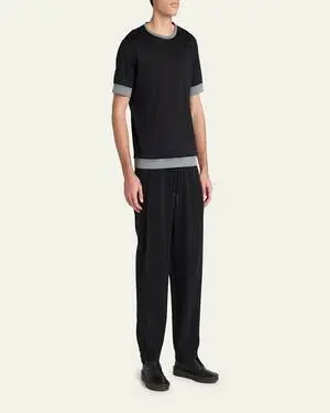 Giorgio Armani Deerskin Slip-on Sneakers - Black