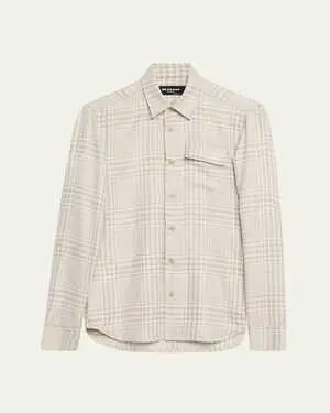 Kiton Baba Tonal Plaid Side-pocket Overshirt