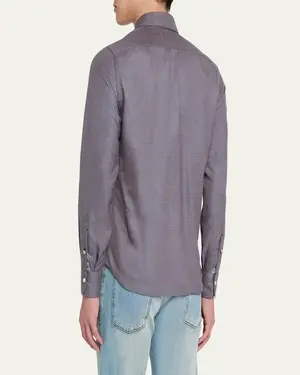 Kiton Cashmere Blend Micro-check Overshirt