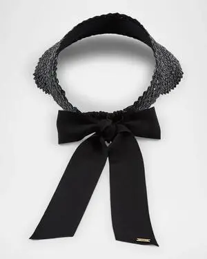 Eugenia Kim Ricky Straw Visor - Black