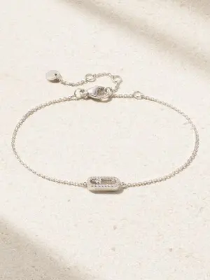 Messika Move Uno 18-karat White Gold Diamond Bracelet - Silver