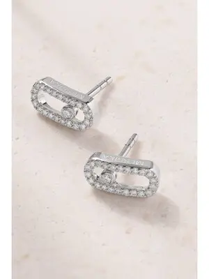Messika Move Uno Diamond 18-karat White Gold Earrings