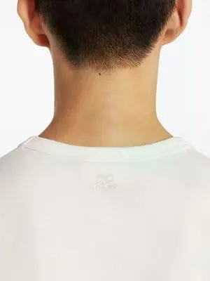 COURREGES Logo-embroidered Cotton T-shirt - White