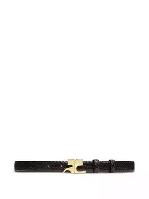 COURREGES Viper Snake-effect Leather Belt - Black
