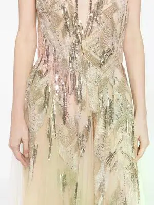 SAIID KOBEISY Embroidered Long Dress