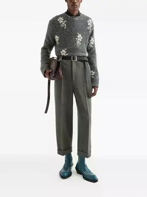 JIL SANDER Floral Knit Crew Neck Jumper