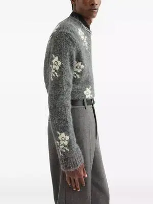 JIL SANDER Floral Knit Crew Neck Jumper
