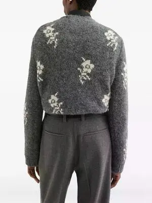 JIL SANDER Floral Knit Crew Neck Jumper