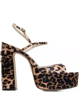 NAKED WOLFE 130mm Leopard-print Platform Sandals