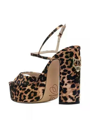 NAKED WOLFE 130mm Leopard-print Platform Sandals