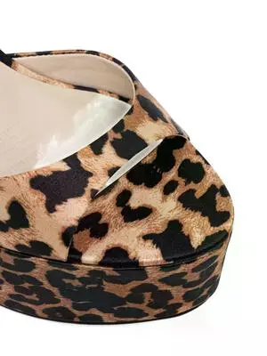 NAKED WOLFE 130mm Leopard-print Platform Sandals