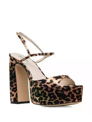 NAKED WOLFE 130mm Leopard-print Platform Sandals