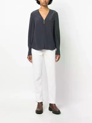 Brunello Cucinelli Bead-detail Silk Blouse