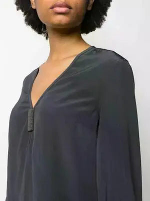 Brunello Cucinelli Bead-detail Silk Blouse