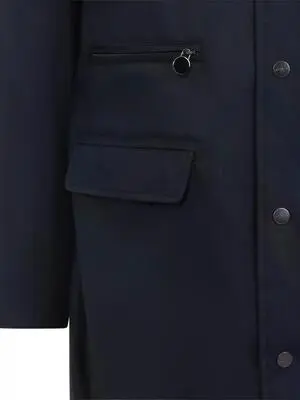 Kiton Button-up Hooded Coat - Blue