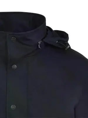Kiton Button-up Hooded Coat - Blue