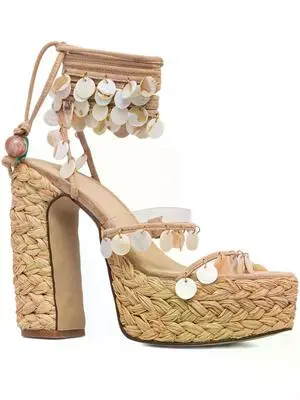 NAKED WOLFE 130mm Raffia Platform Espadrilles