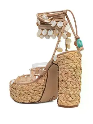 NAKED WOLFE 130mm Raffia Platform Espadrilles