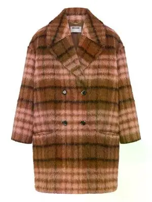 Moschino Checked Double-breasted Coat