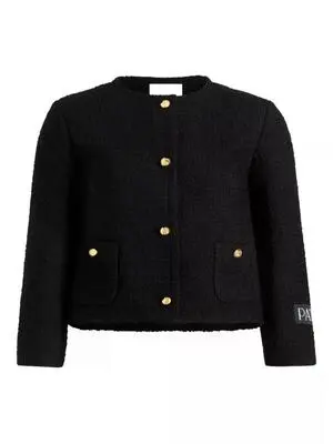 PATOU Collarless Tweed Jacket - Black