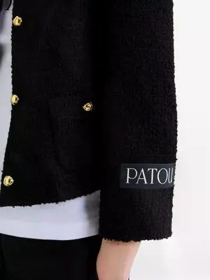 PATOU Collarless Tweed Jacket - Black
