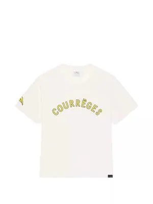 COURREGES Logo-print T-shirt - Neutrals