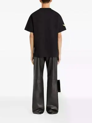 COURREGES Logo-print Short-sleeve T-shirt - Black