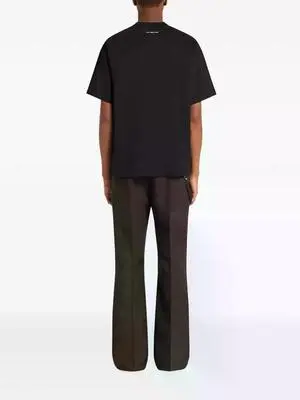 COURREGES Logo-embroidered Short-sleeve T-shirt - Black