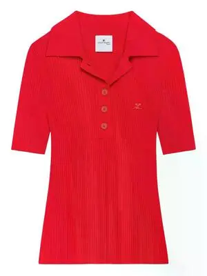COURREGES Ribbed Polo Top