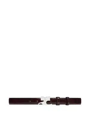 COURREGES Logo-buckled Leather Belt - Brown