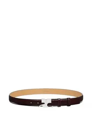 COURREGES Logo-buckled Leather Belt - Brown