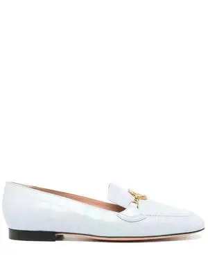 Bally Logo-plaque Leather Loafers - Blue