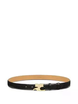 COURREGES Viper Snake-effect Leather Belt - Black
