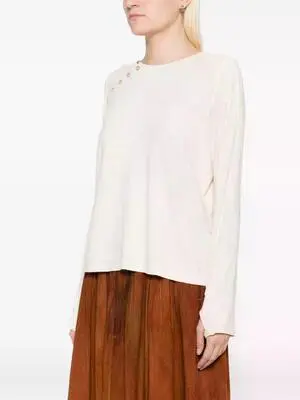 KINYAN LAM Slanted Collar Cotton Top