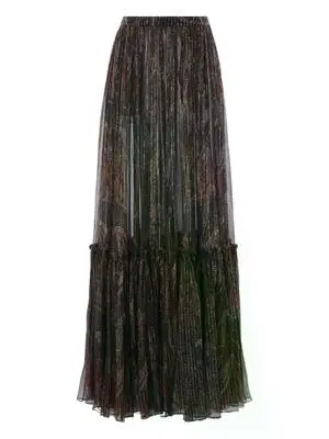 Saint Laurent Paisley Print Pleated Skirt