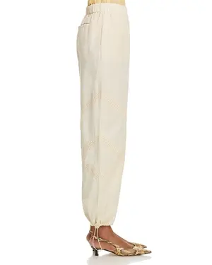 Aqua Lace Inset Cargo Pants Exclusive - Ivory