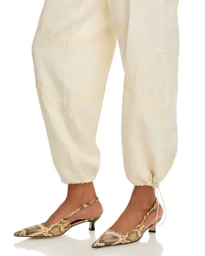 Aqua Lace Inset Cargo Pants Exclusive - Ivory