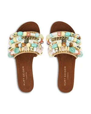 Kurt Geiger Southbank Beaded Sandals - Open White