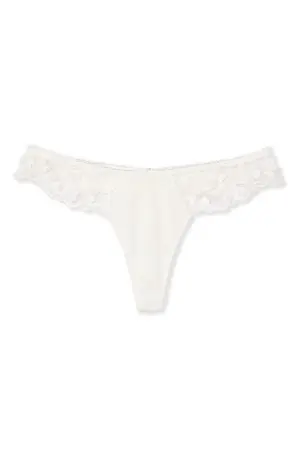 ETAM Amour Embroidered Tanga Thong - Ecru