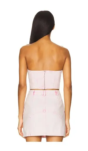 FLEUR DU MAL Colored Denim Bustier Top
