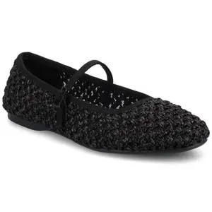 BIRDIES The Hummingbird Mary Jane Openweave Flat - Black