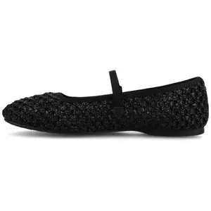 BIRDIES The Hummingbird Mary Jane Openweave Flat - Black