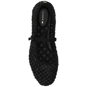BIRDIES The Hummingbird Mary Jane Openweave Flat - Black