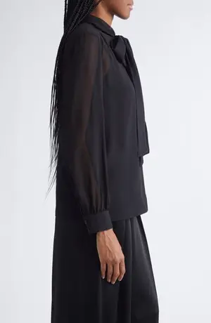 Michael Kors Tie-neck Silk Chiffon Blouse