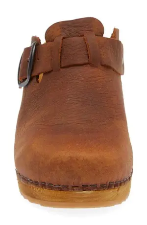 SANITA Maulo Leather Clogs - Chestnut