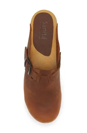SANITA Maulo Leather Clogs - Chestnut