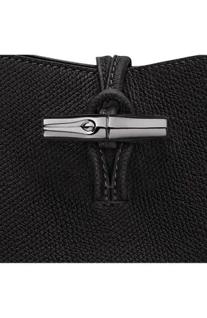 Longchamp Le Roseau Extra Small Leather Bucket Bag - Black