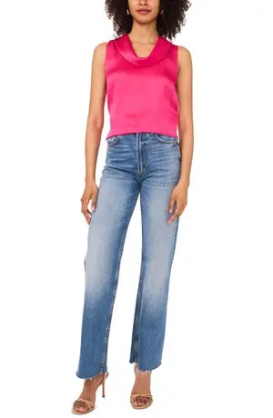 Vince Camuto Cowl Neck Sleeveless Top - Beetroot Pink